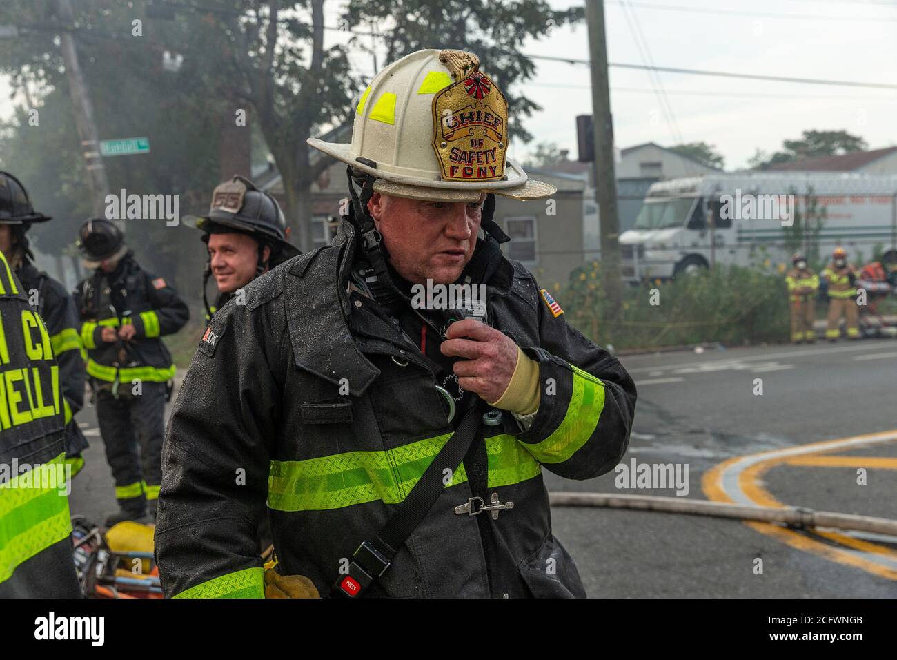 FDNY Chief of Safety Mike Meyers seen where firefighters battle massive ...