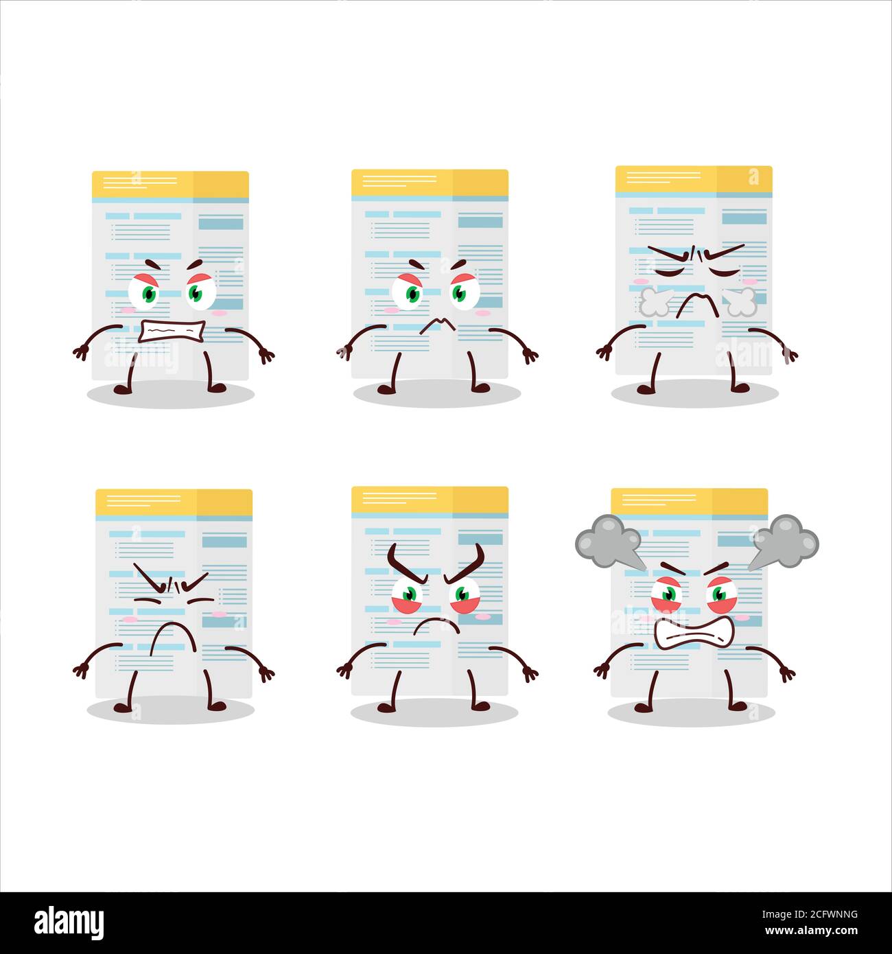 Filling form cartoon character with various angry expressions Stock ...