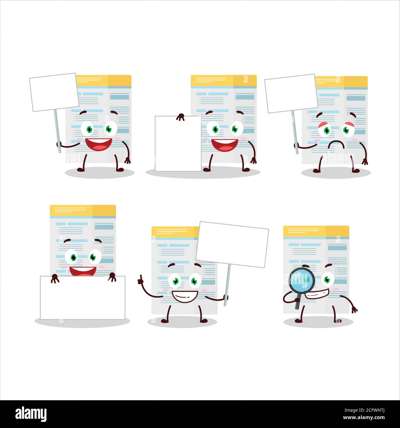 Filling form cartoon character bring information board Stock Vector ...