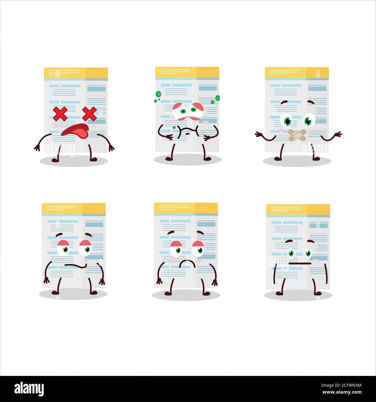 Filling form cartoon character with nope expression Stock Vector Image ...