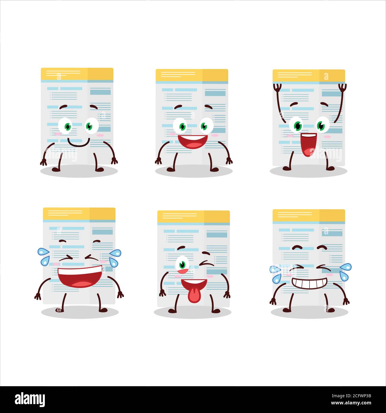 Cartoon character of filling form with smile expression Stock Vector ...