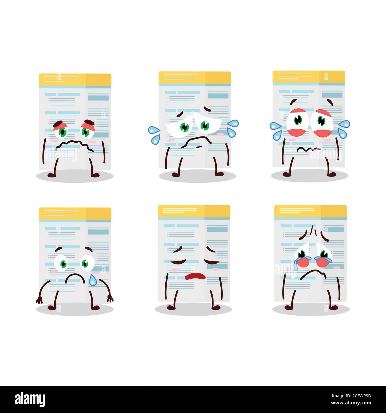 Filling form cartoon character with sad expression Stock Vector Image ...