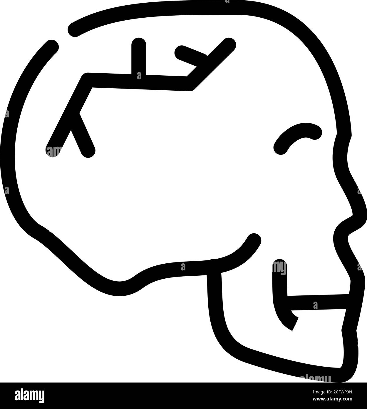 skull fracture line icon vector isolated illustration Stock Vector ...