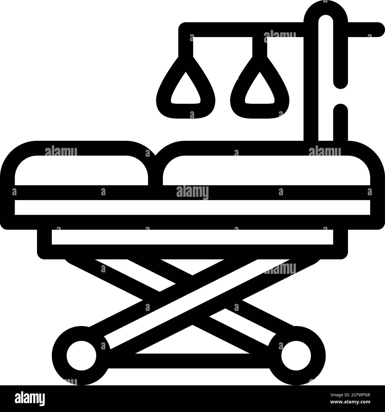 stretcher medical tool for patient transportation line icon vector ...