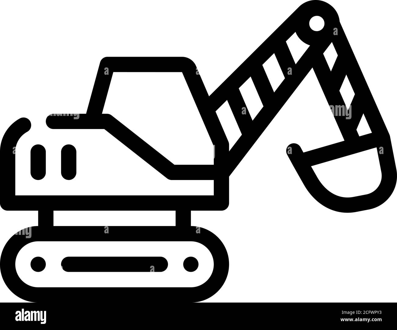 excavator construction vehicle line icon vector illustration Stock ...
