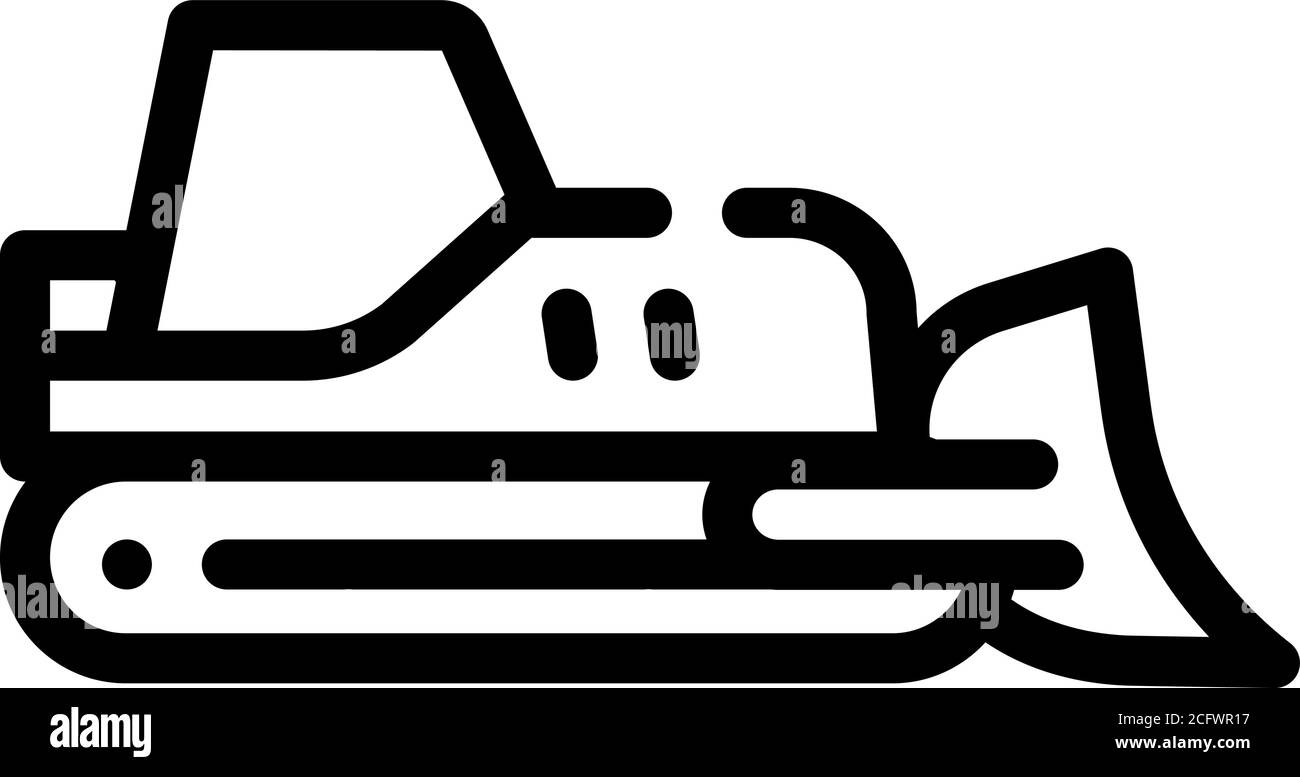 bulldozer tractor line icon vector isolated illustration Stock Vector ...
