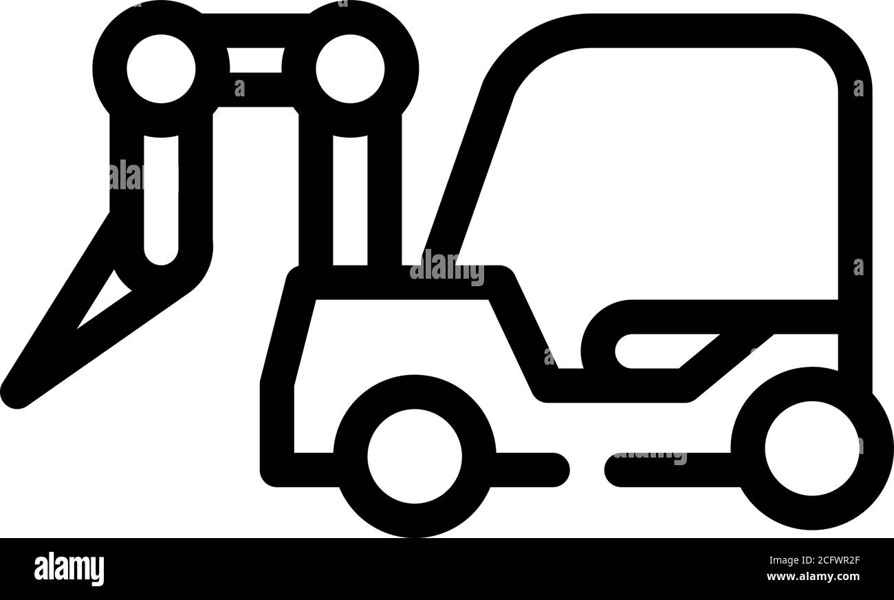rotary hammer on wheels line icon vector illustration Stock Vector ...