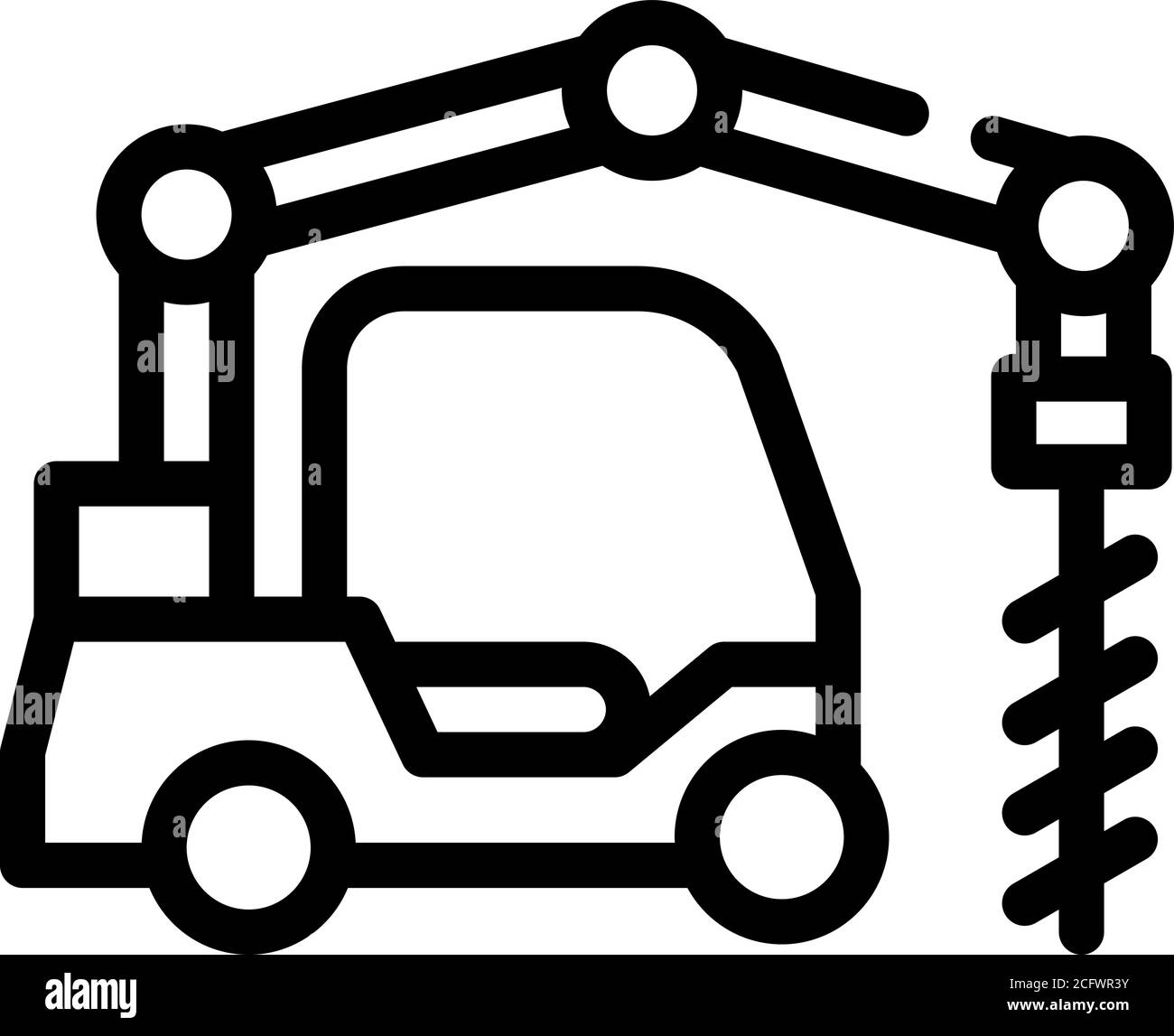 crane-boring machine line icon vector isolated illustration Stock ... crane-boring machine line icon vector isolated illustration Stock ...