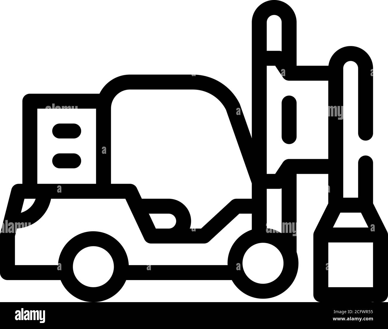 pile driver line icon vector isolated illustration Stock Vector Image ...