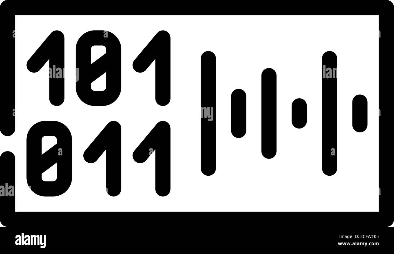 voice binary code line icon vector illustration Stock Vector Image & Art - Alamy
