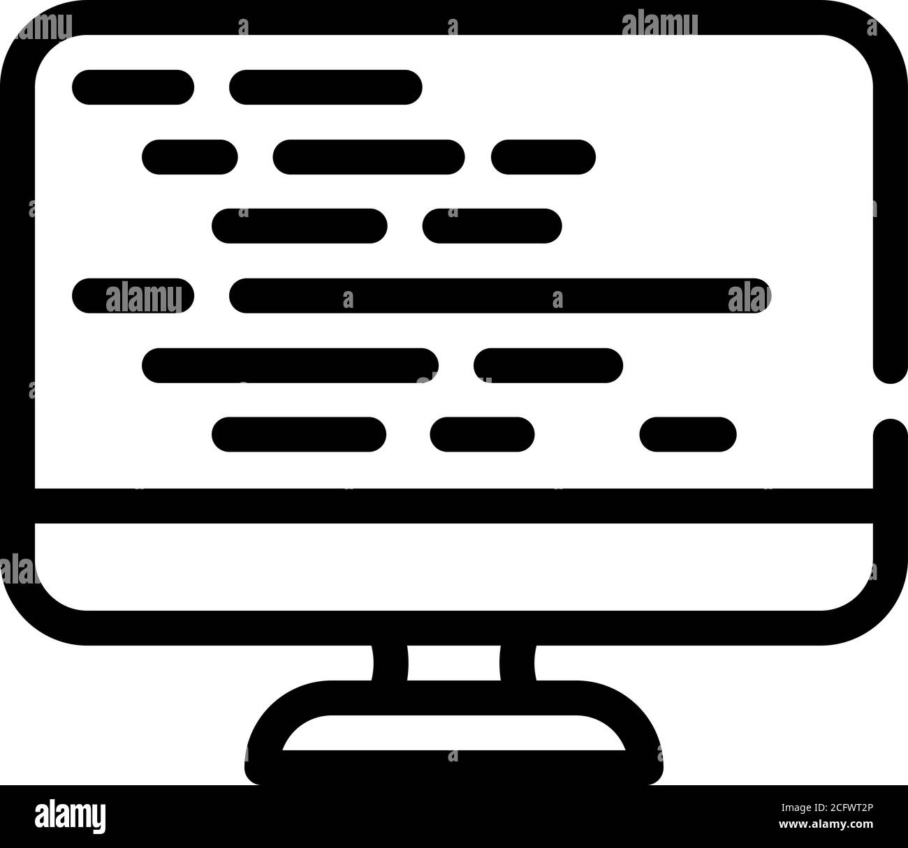 coding on computer screen line icon vector illustration Stock Vector ...