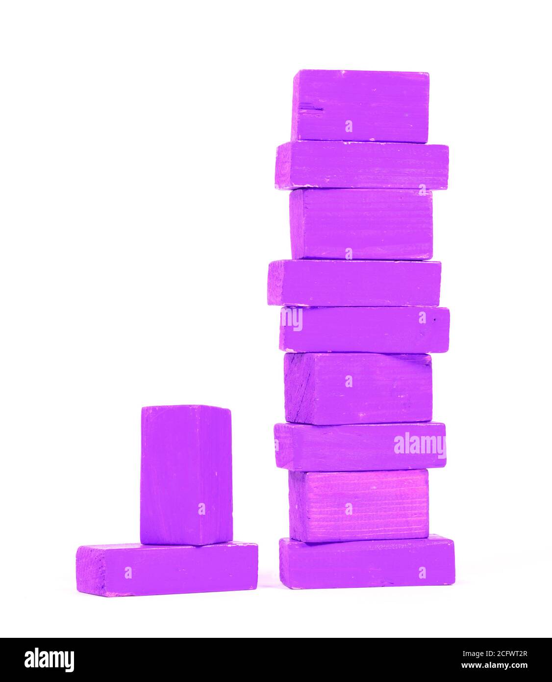 Vintage purple building blocks isolated on white background Stock Photo ...