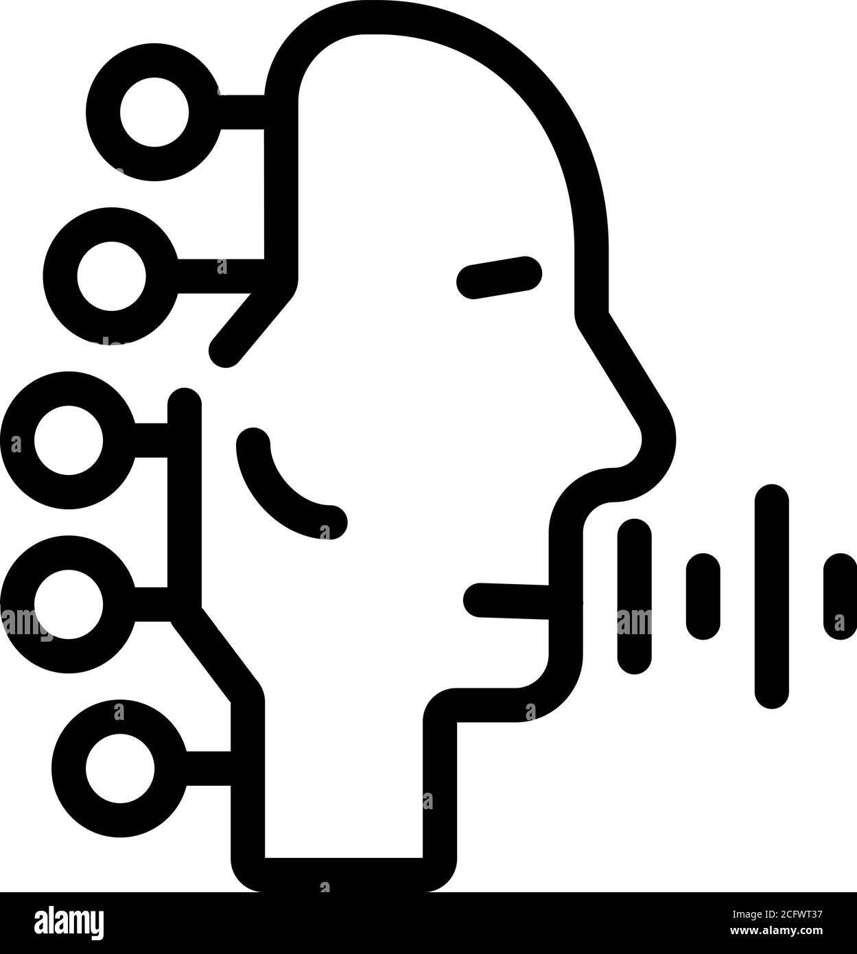 robotic voice line icon vector isolated illustration Stock Vector Image ...