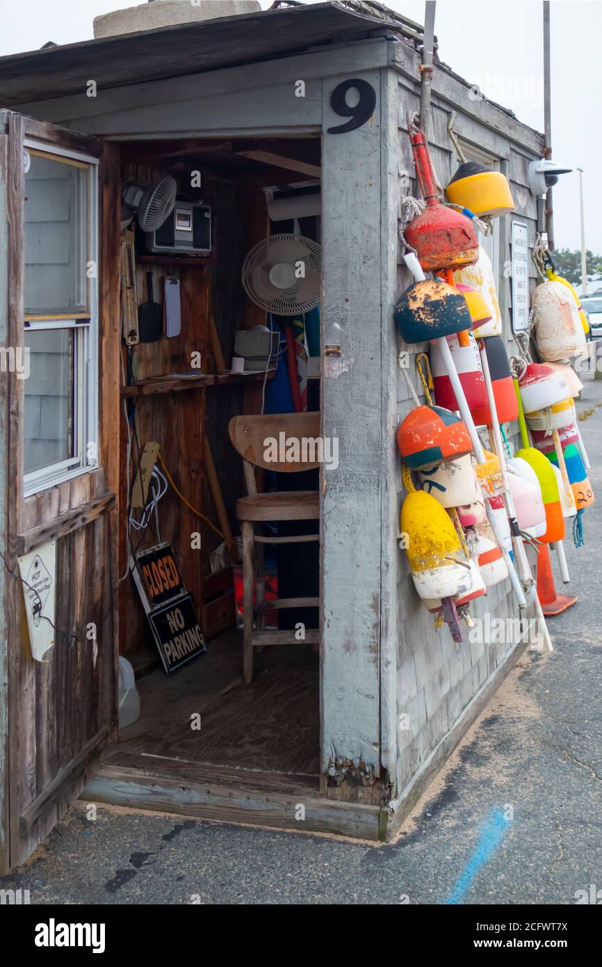 Beach hut with open door and beach items as decorations Stock Photo - Alamy