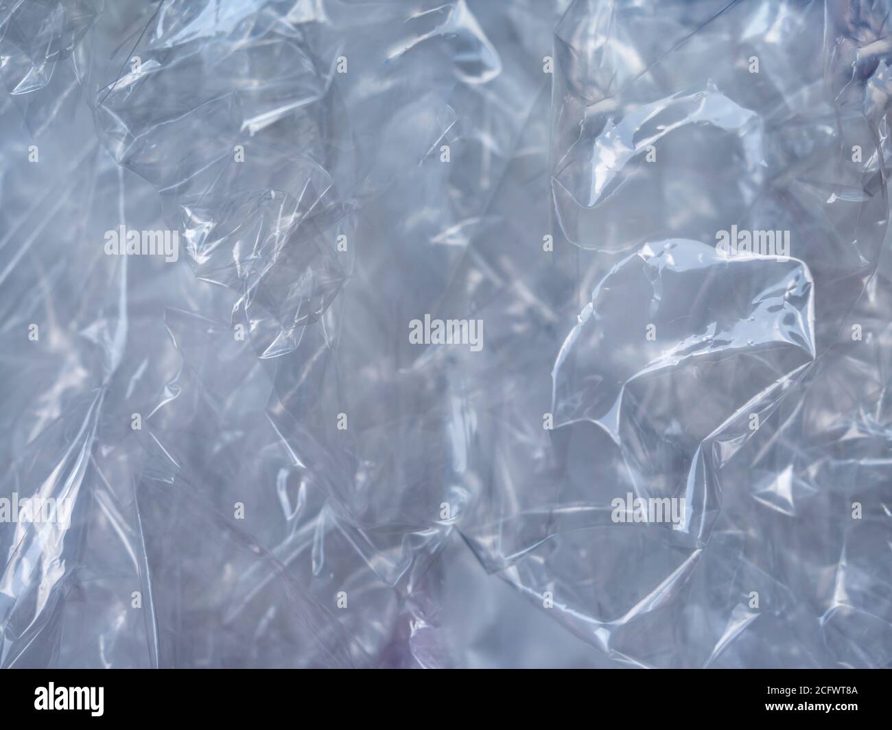 big plastic sheet wrap for packing and safety bunched up and wrinkled ...