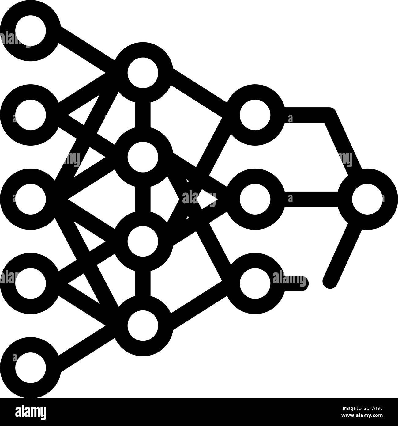 program hierarchy artificial intelligence line icon vector illustration ...