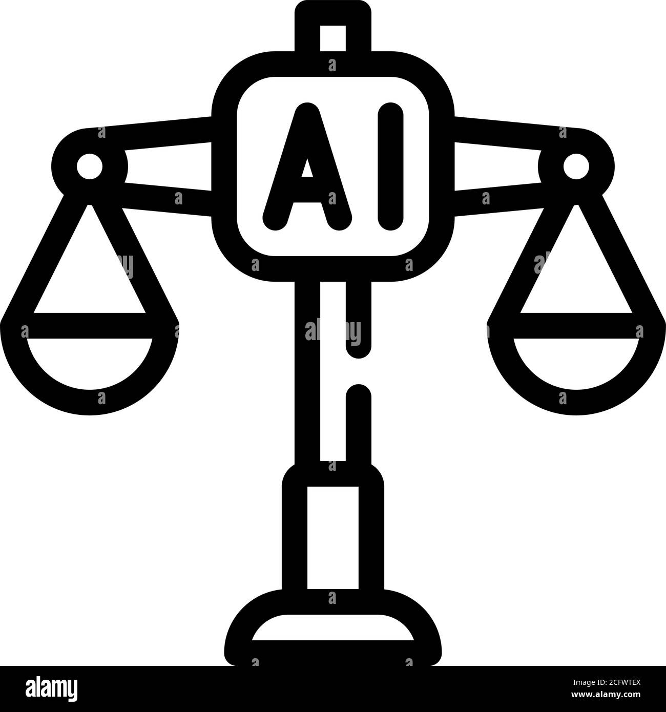 scales artificial intelligence line icon vector illustration Stock ...