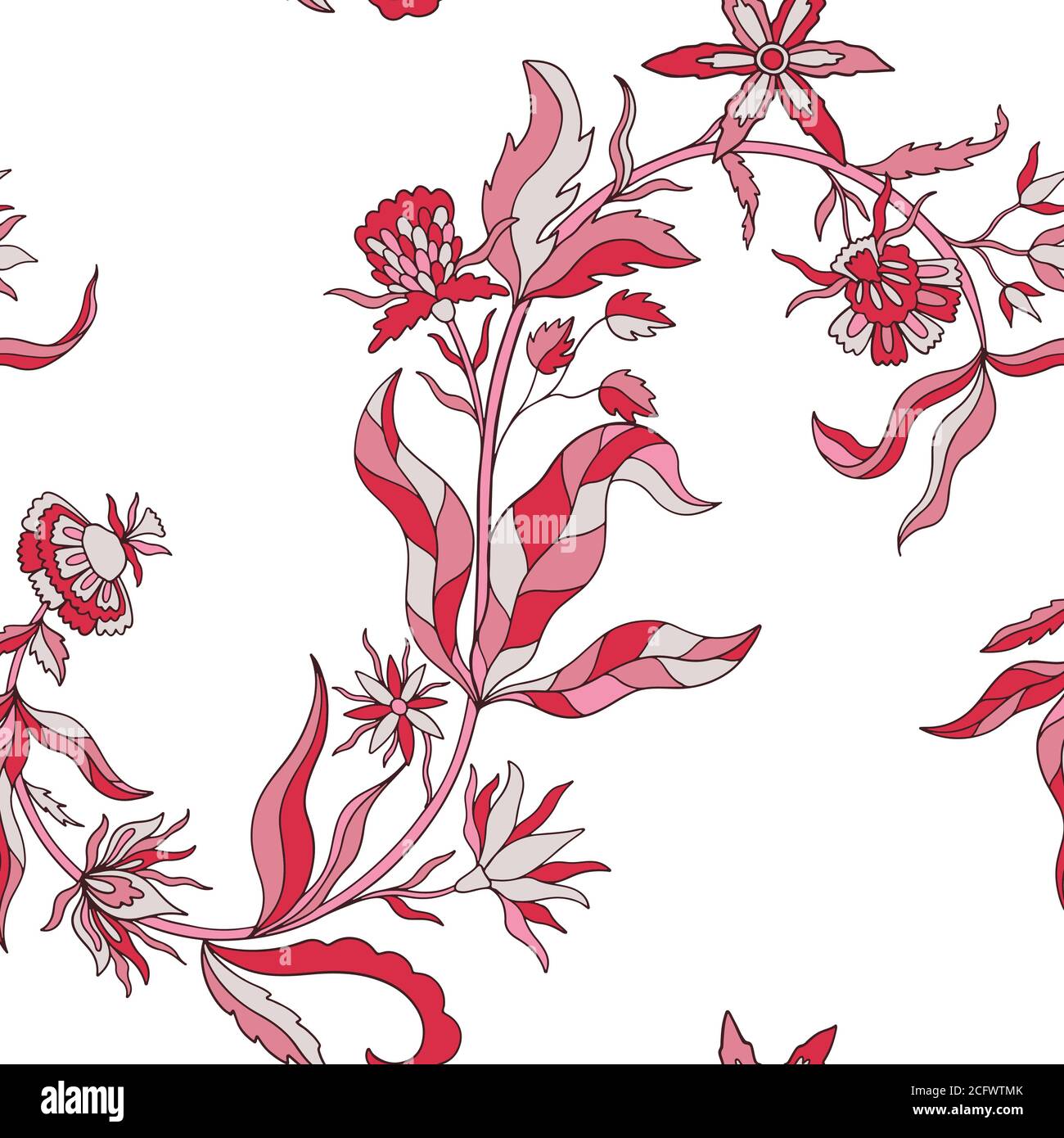 Abstract nature flower seamless pattern. Ethnic ornament, floral print ...