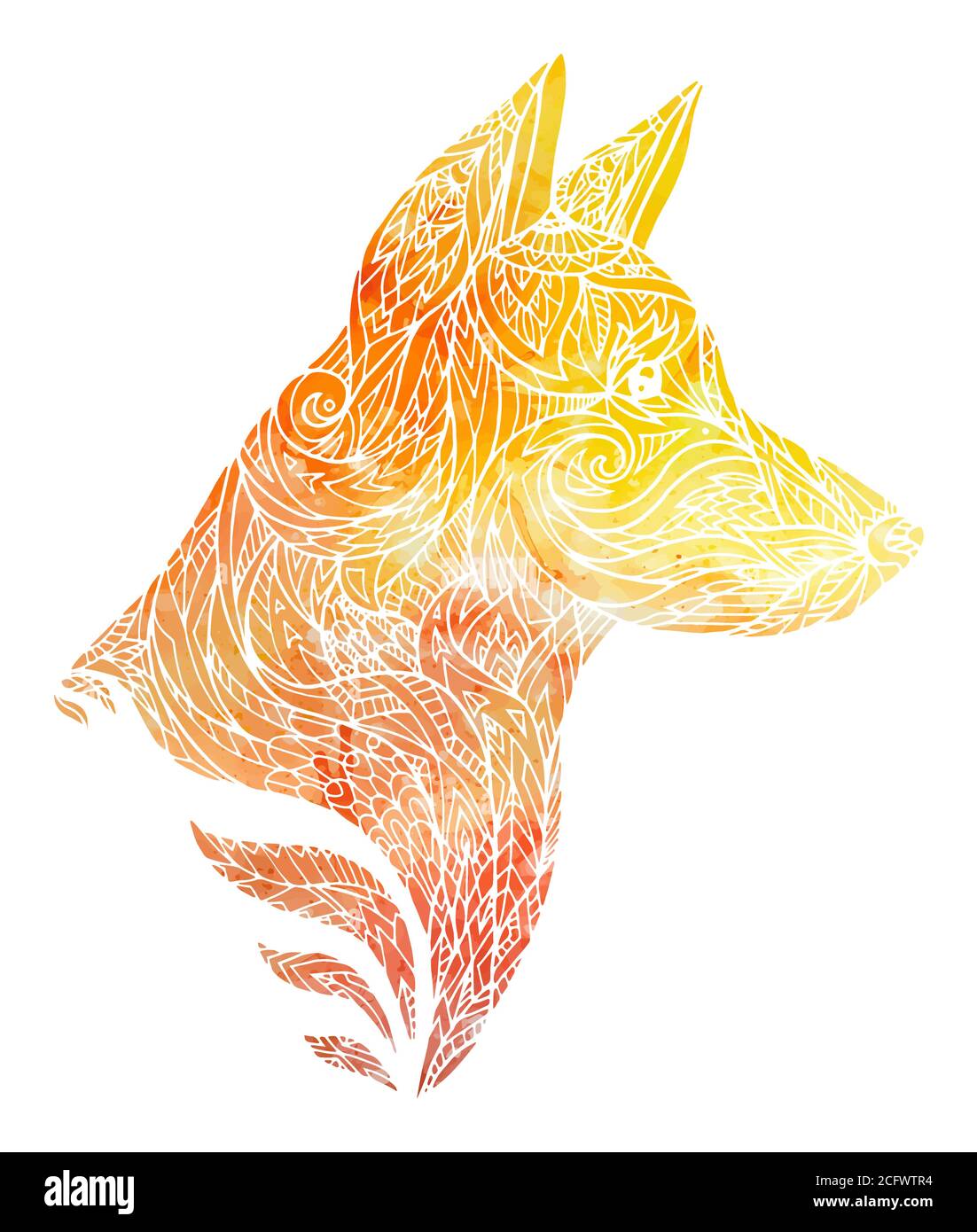 Tribal Dog Head Tattoo