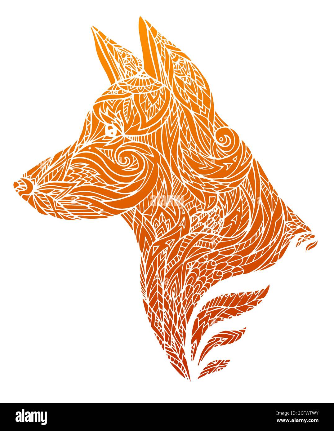 Tribal Dog Head Tattoo