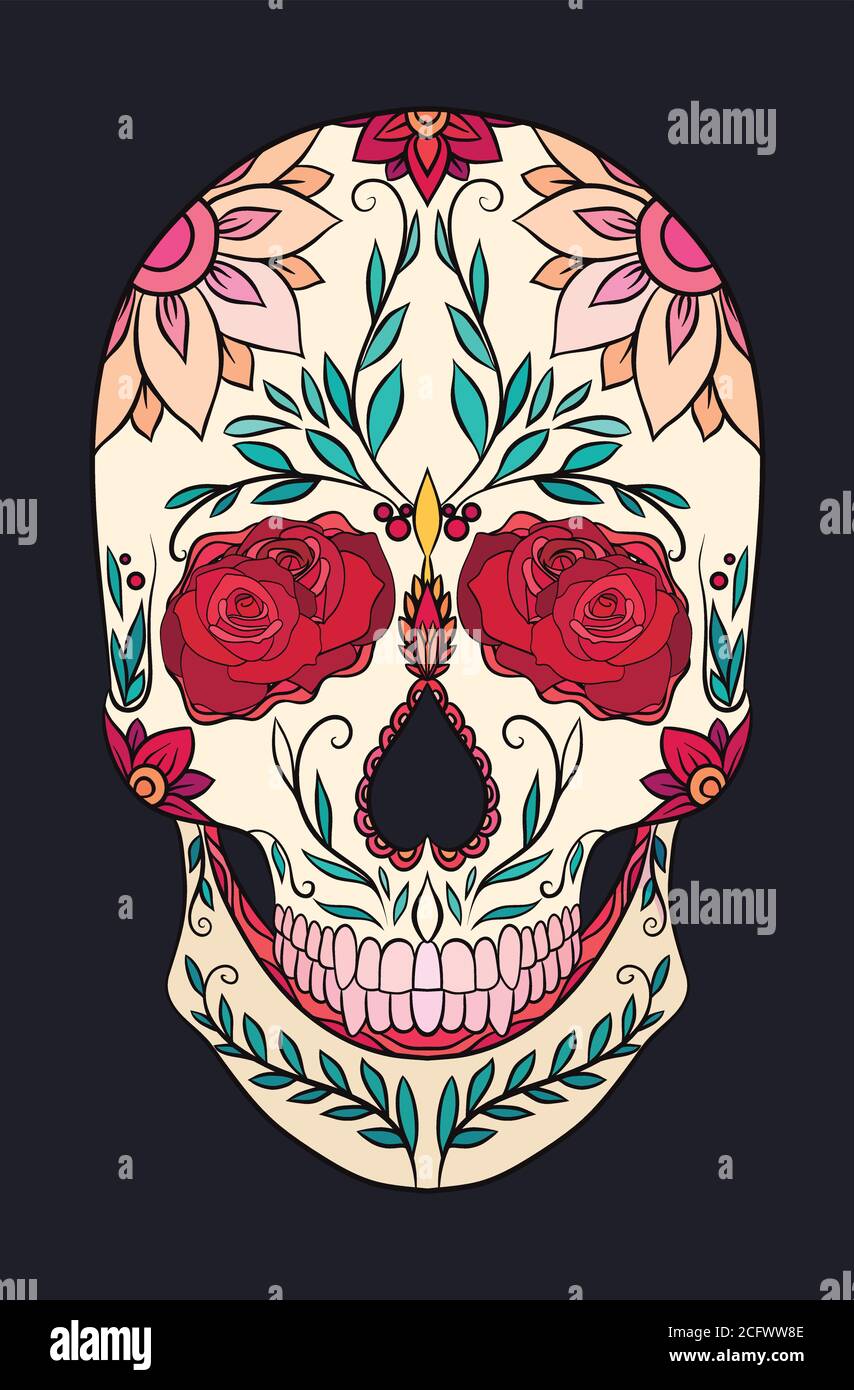 Sugar Skull Tattoo Color