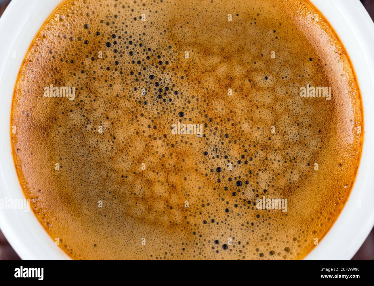 Hot espresso coffee with crema texture Stock Photo - Alamy