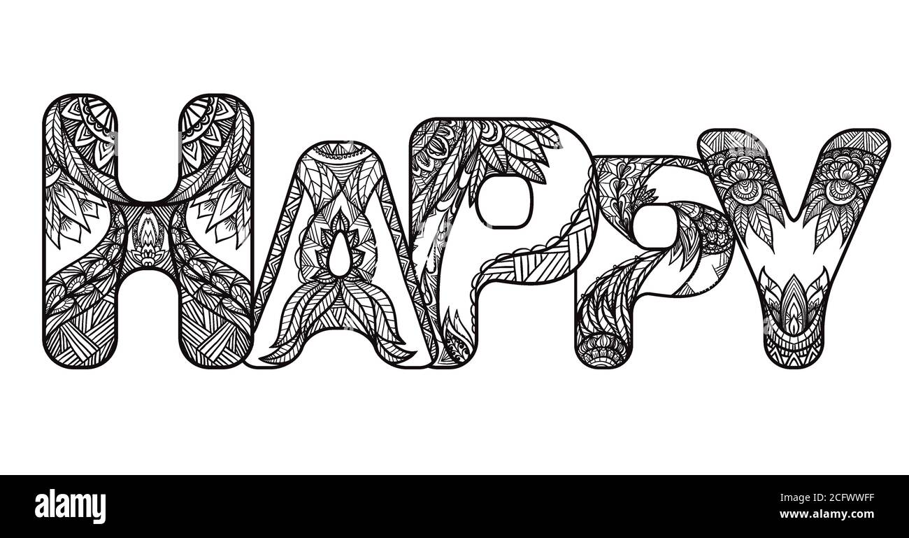 Zentangle font Cut Out Stock Images & Pictures - Alamy