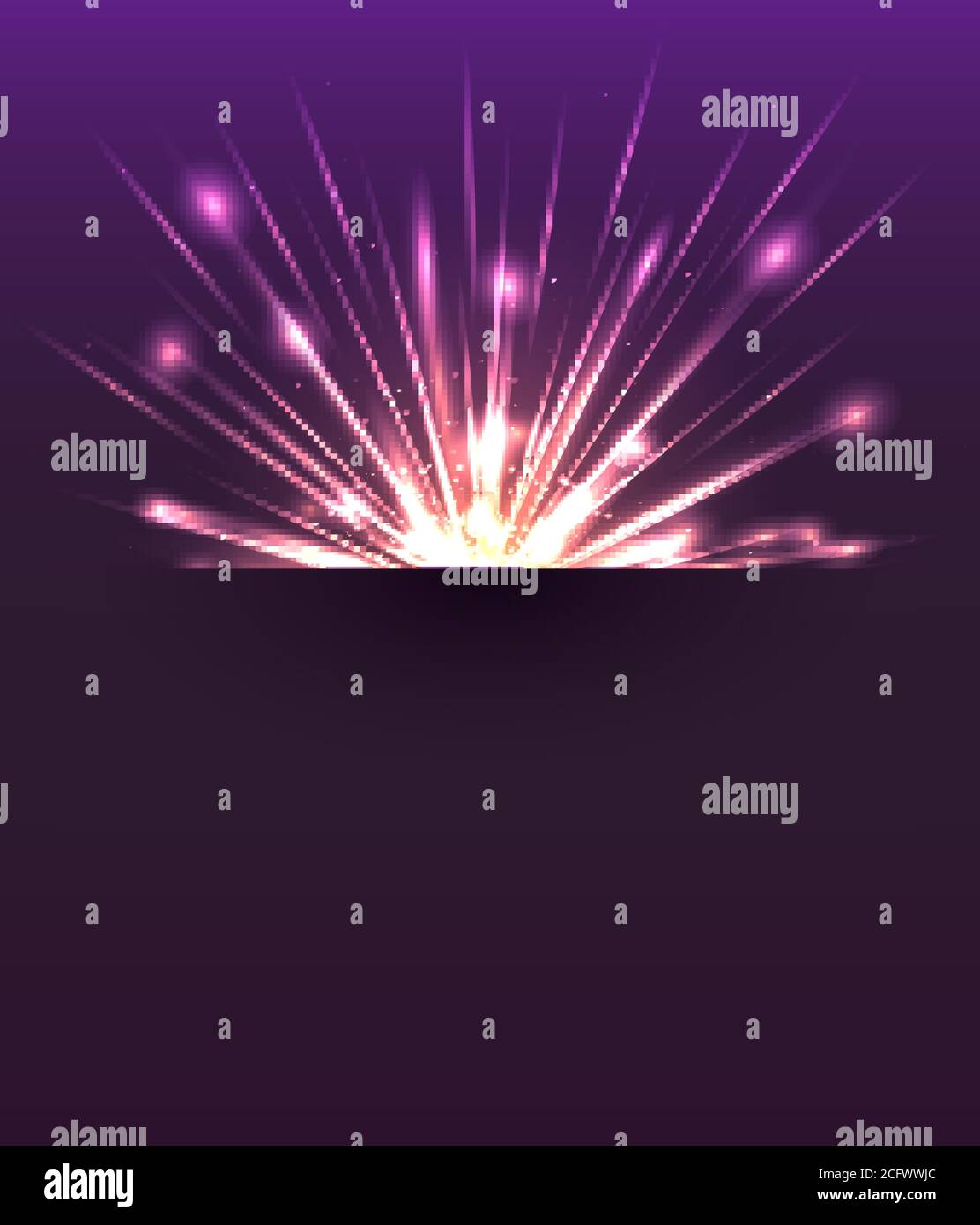 Abstract rays of light from point with place for text. Light explosion ...