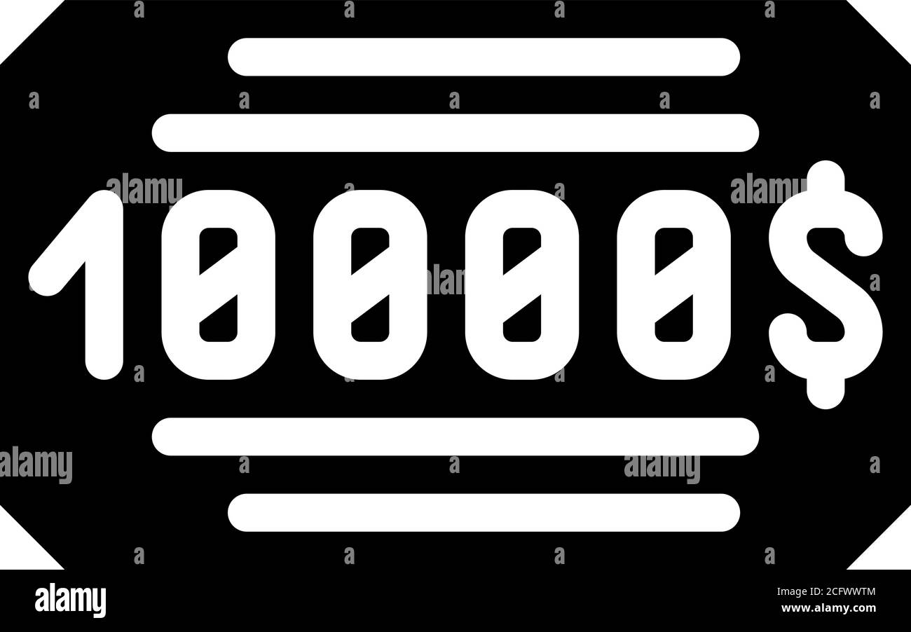 money winning card glyph icon vector illustration Stock Vector Image ...