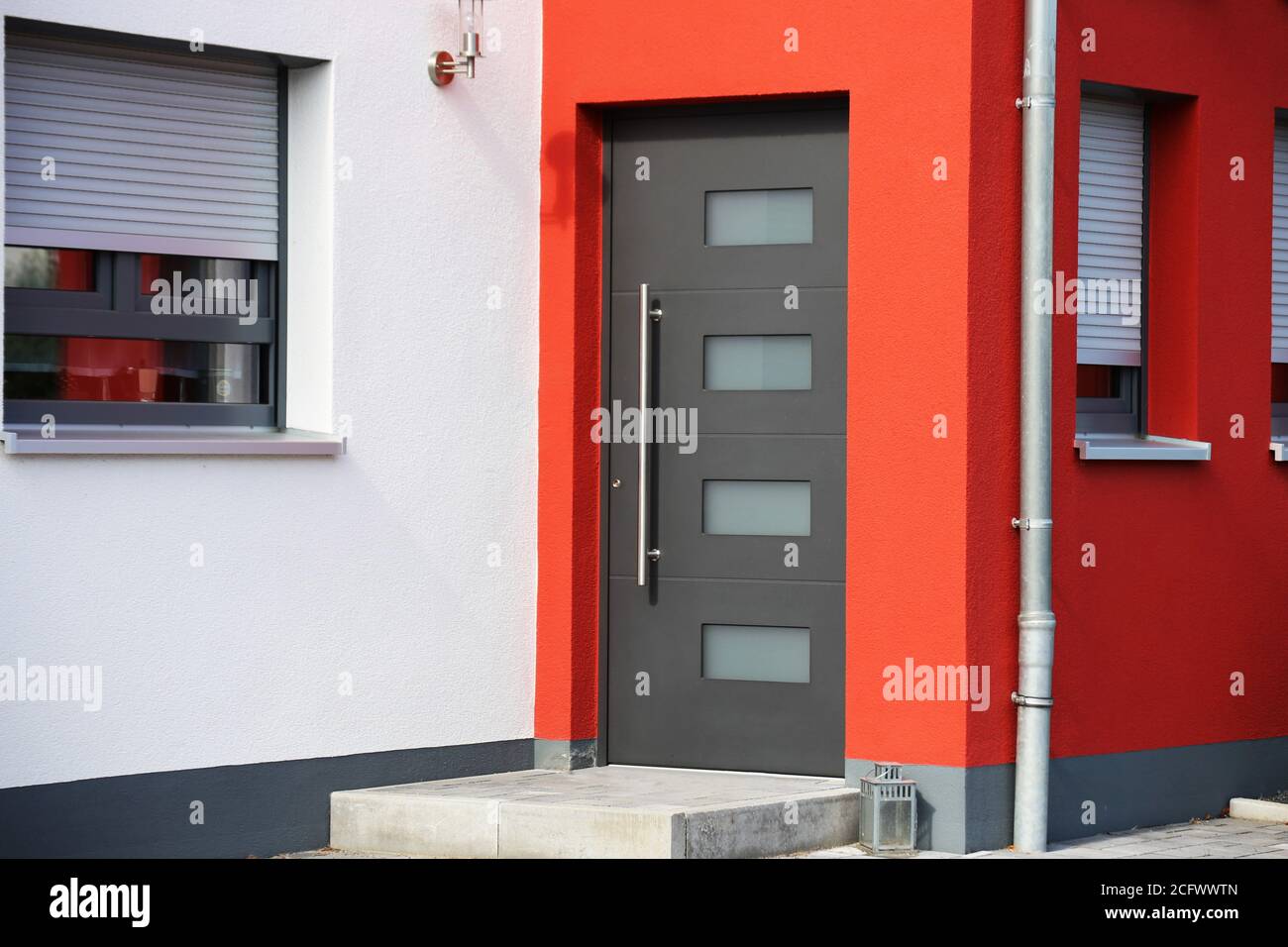 Modern front door Stock Photo - Alamy