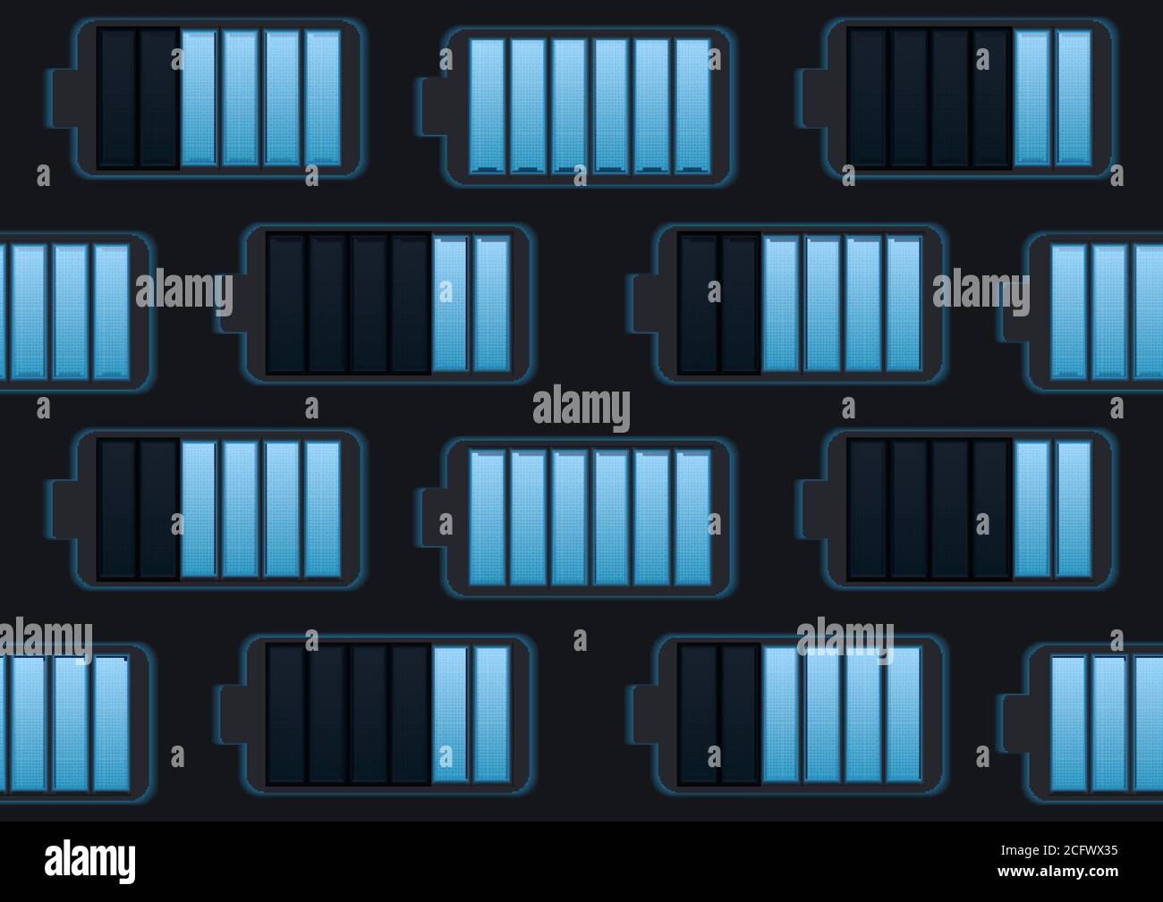 Seamless pattern with different states of battery charging. Vector ...