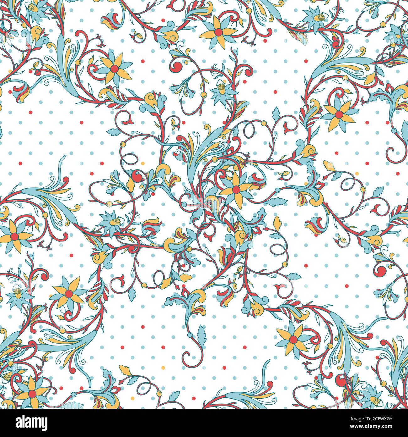Seamless pattern nature vintage style.Floral classic ornament.Design ...
