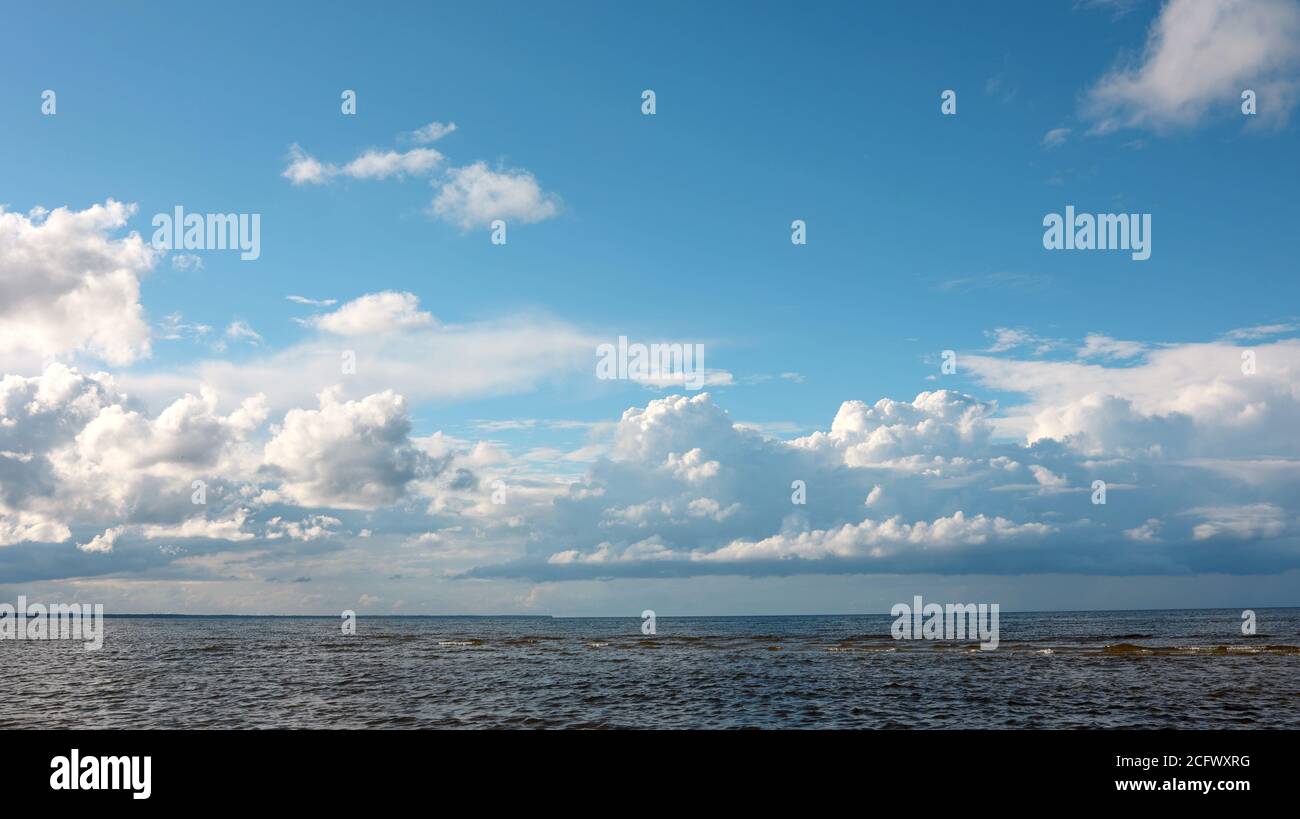 Baltic sea landscape with beautiful white clouds Stock Photo - Alamy