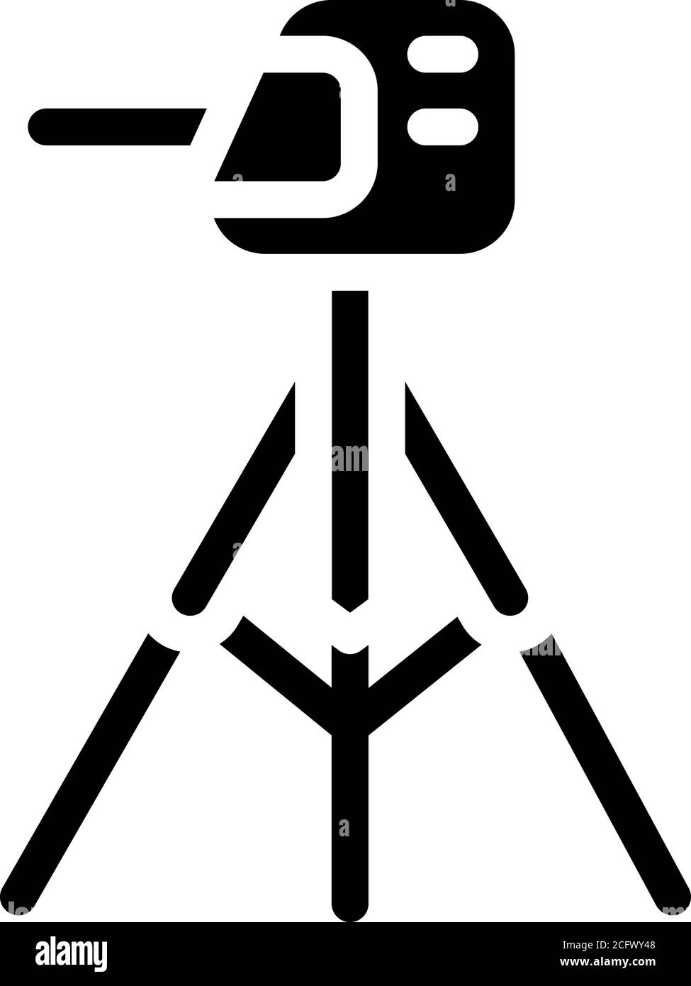 laser level measuring equipment glyph icon vector illustration Stock ...