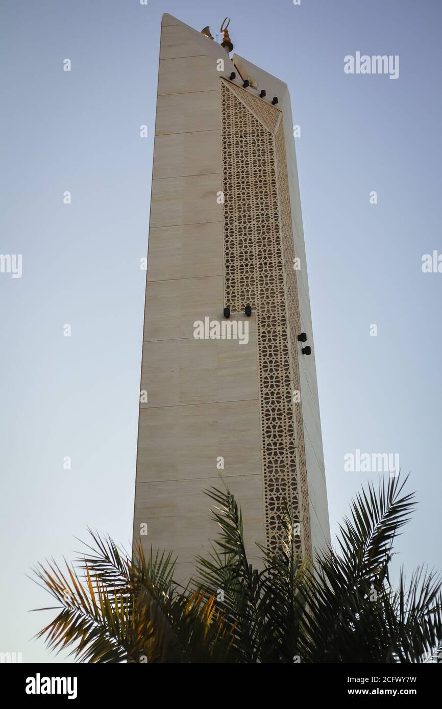 Islamic Mosque Minaret tower, Modern design with sunrise background ...