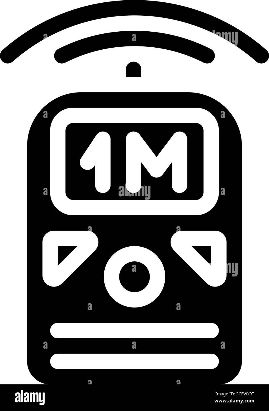 ultrasonic ruler measuring equipment glyph icon vector illustration ...