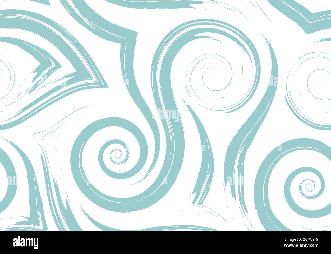 Stock Seamless vector pattern of turquoise flowing lines and spirals ...