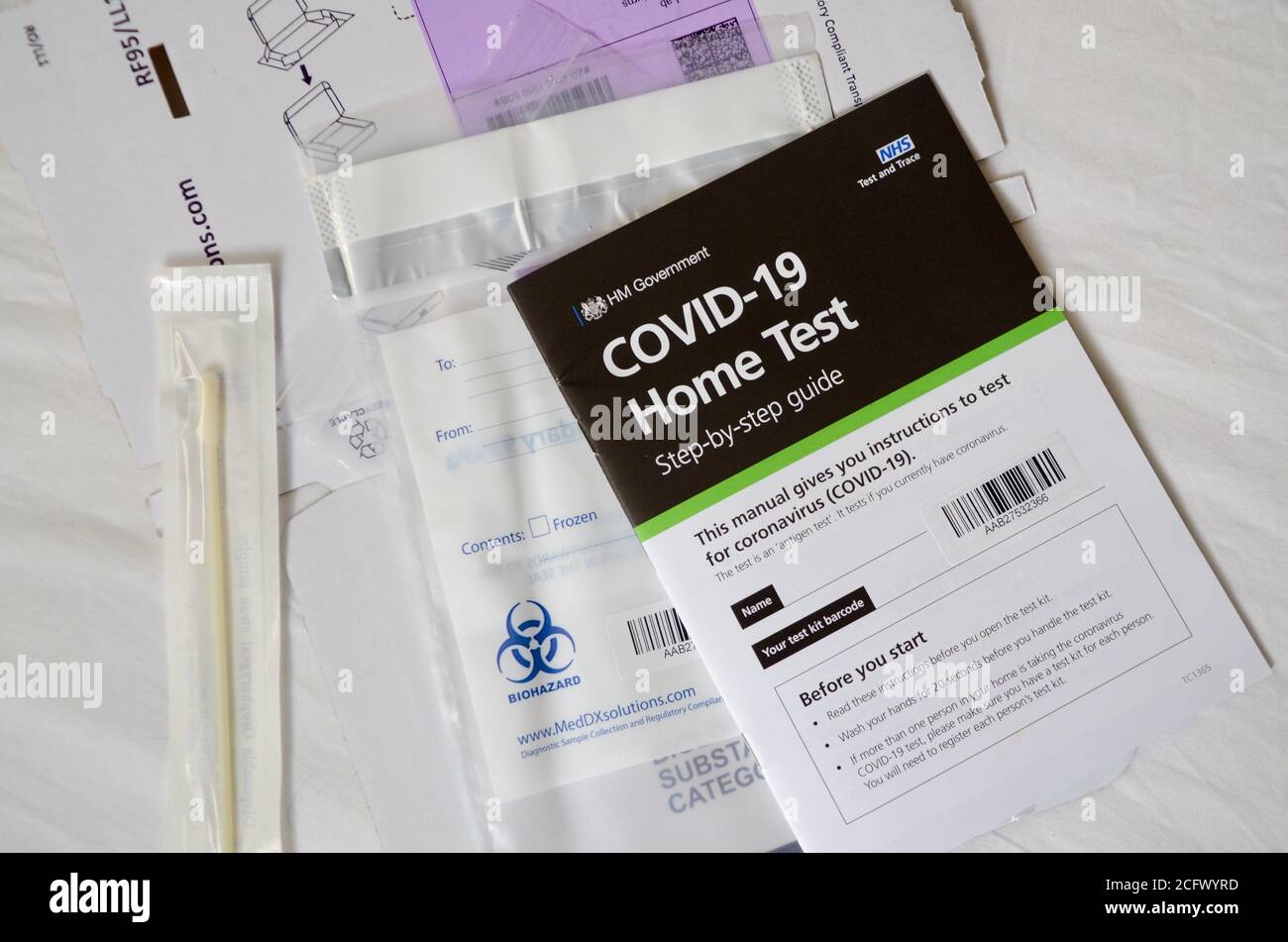 covid 19 home testing kit with info pamphlet and swab stick london ...