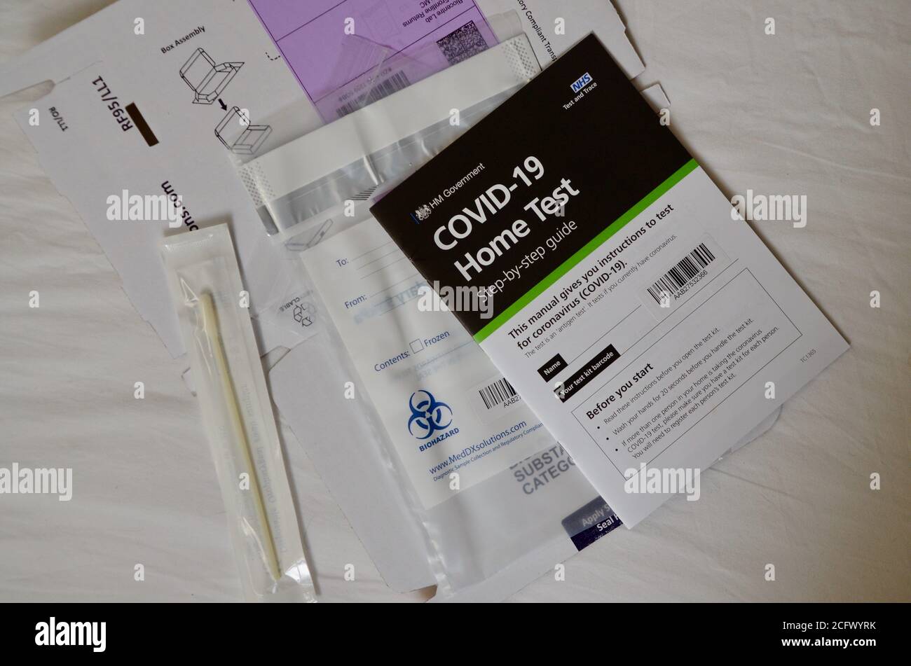 covid 19 home testing kit with info pamphlet and swab stick london ...
