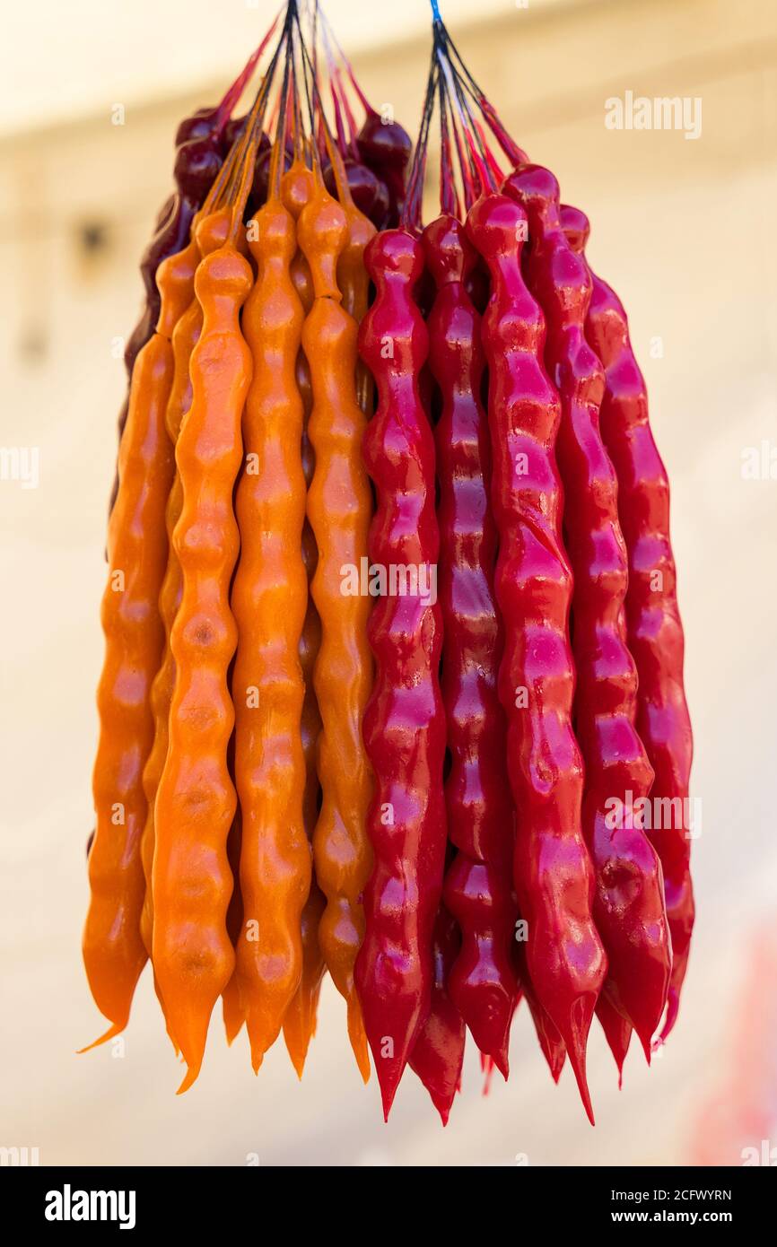 Dessert Churchkhela (traditional Georgian homemade sweets) sold in food ...