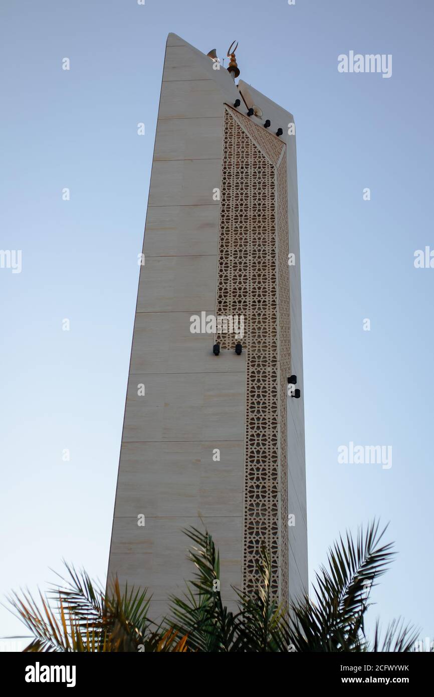 Islamic Mosque Minaret tower, Modern design with sunrise background ...