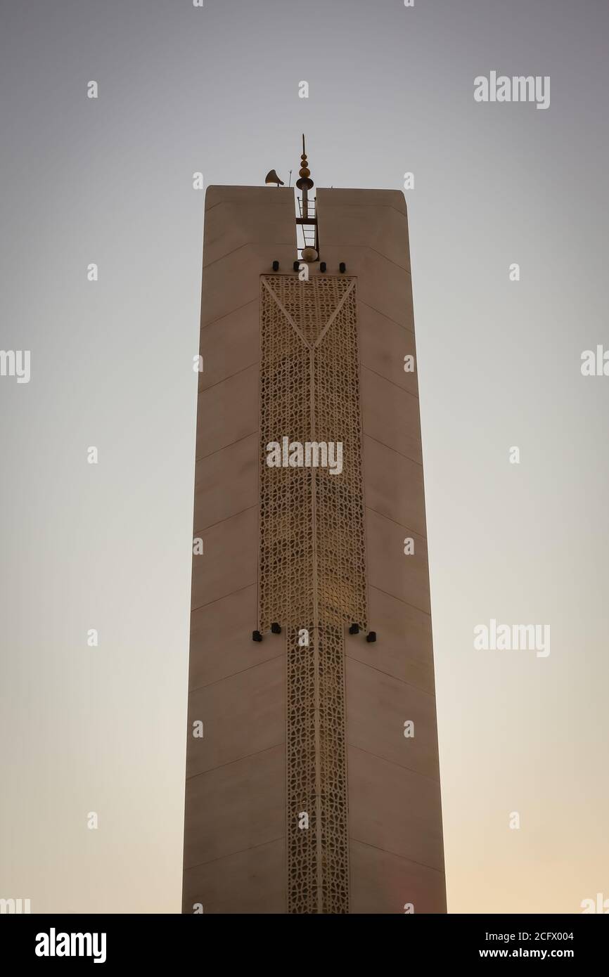 Islamic Mosque Minaret tower, Modern design with sunrise background ...
