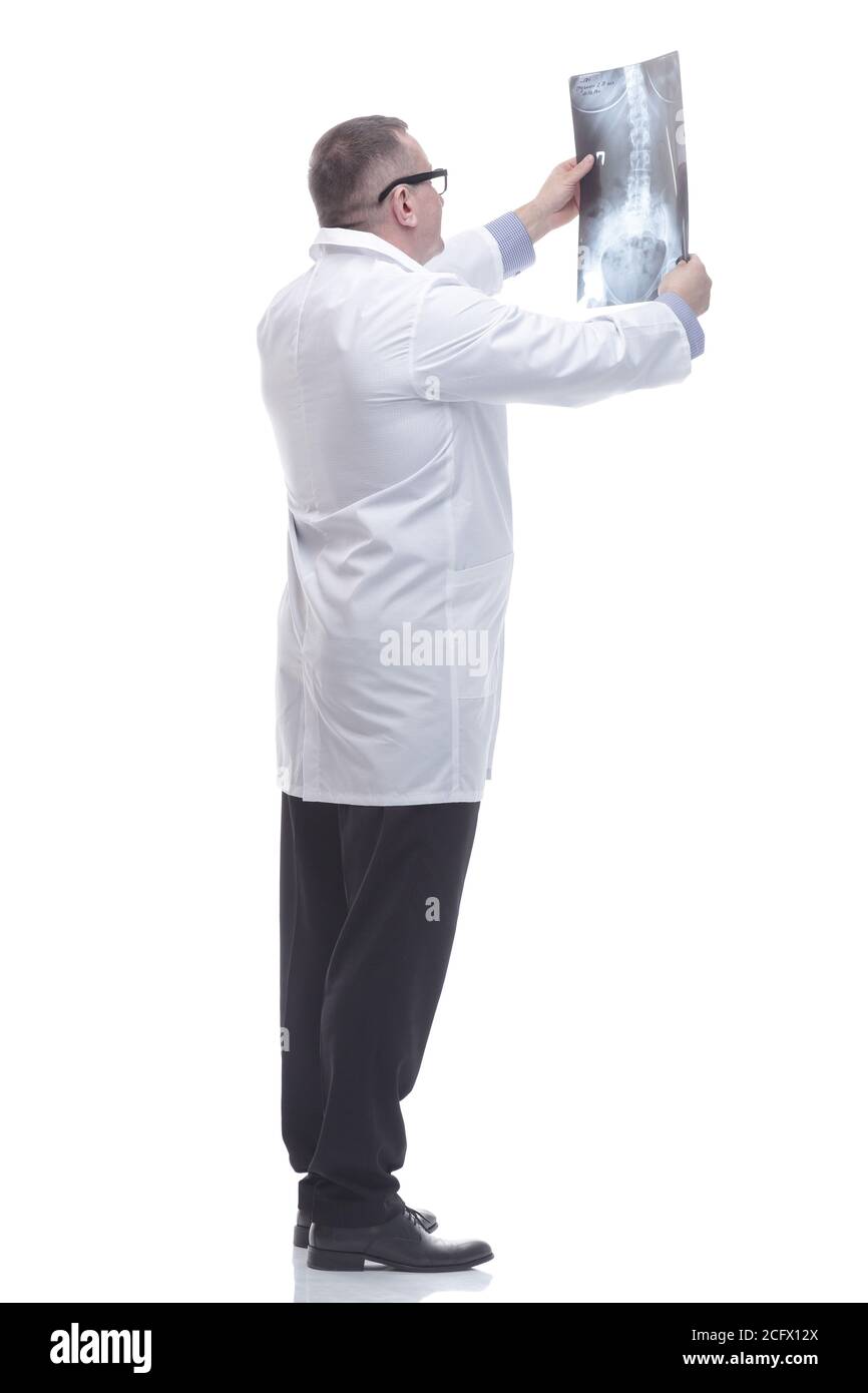 side view. male doctor with an x- ray of a patient Stock Photo - Alamy