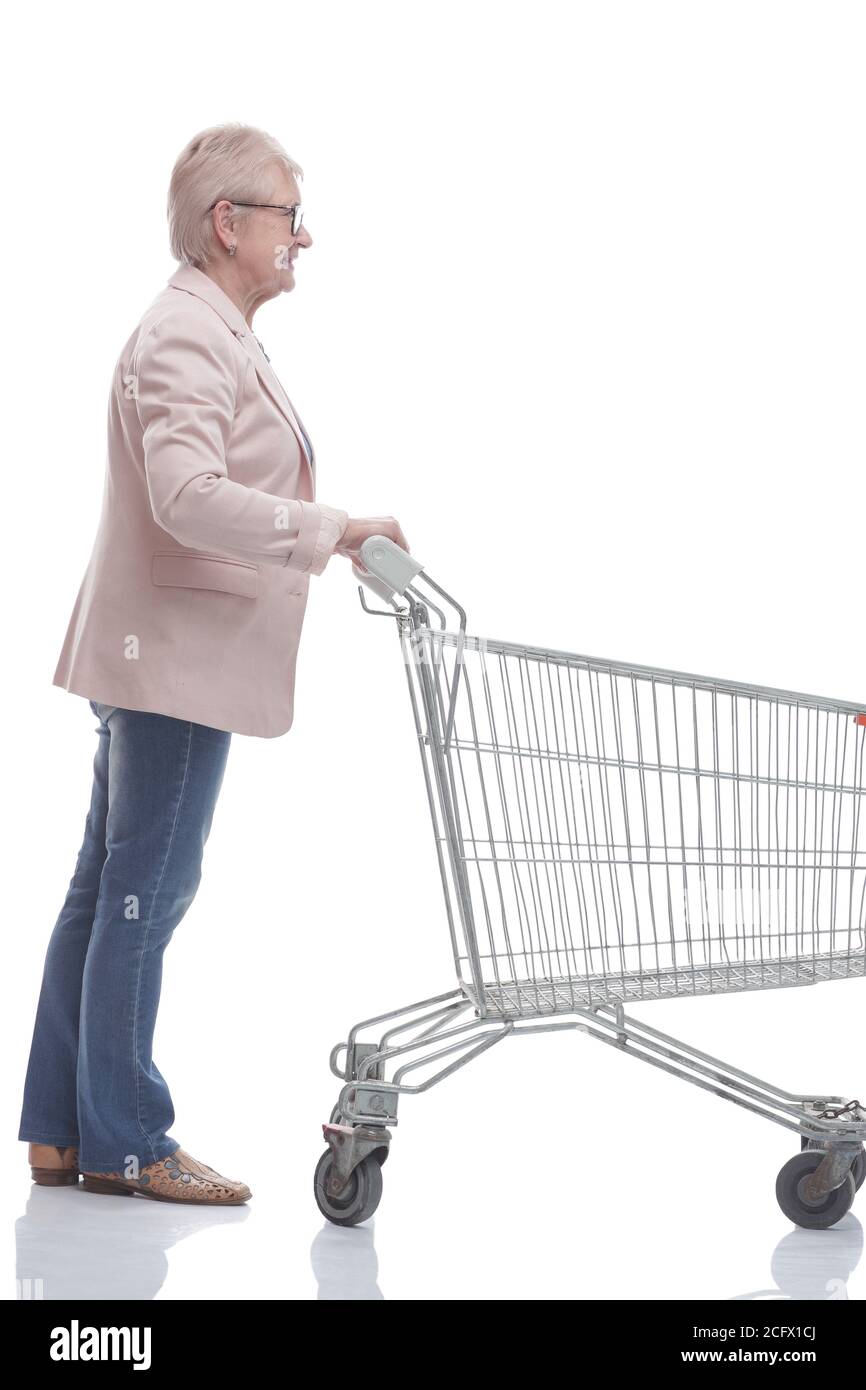 Supermarket side view trolley Cut Out Stock Images & Pictures - Alamy
