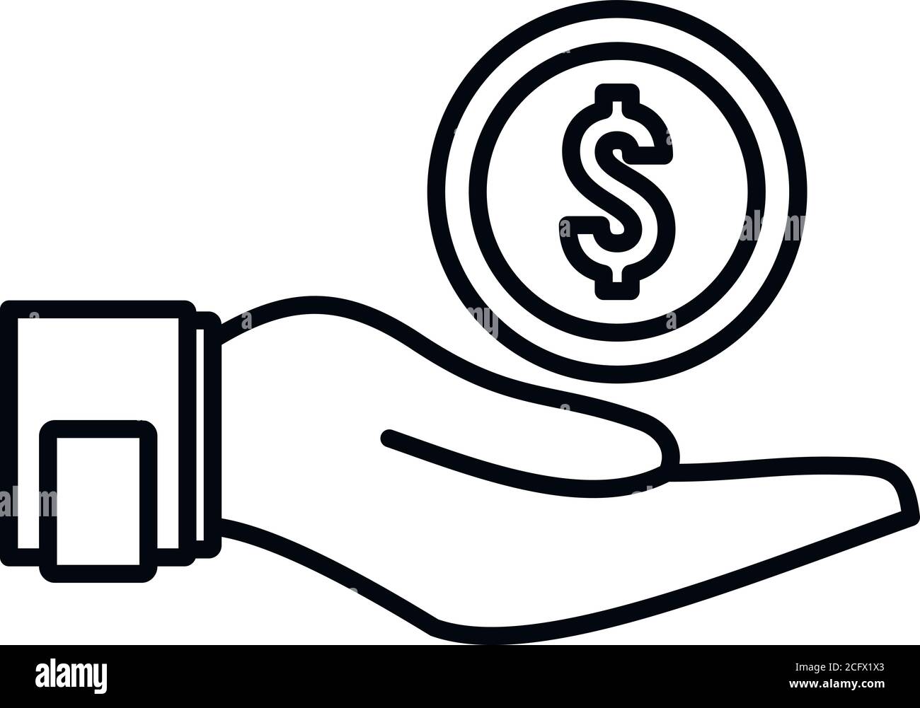 Crowdfunding keep money icon. Outline crowdfunding keep money vector ...