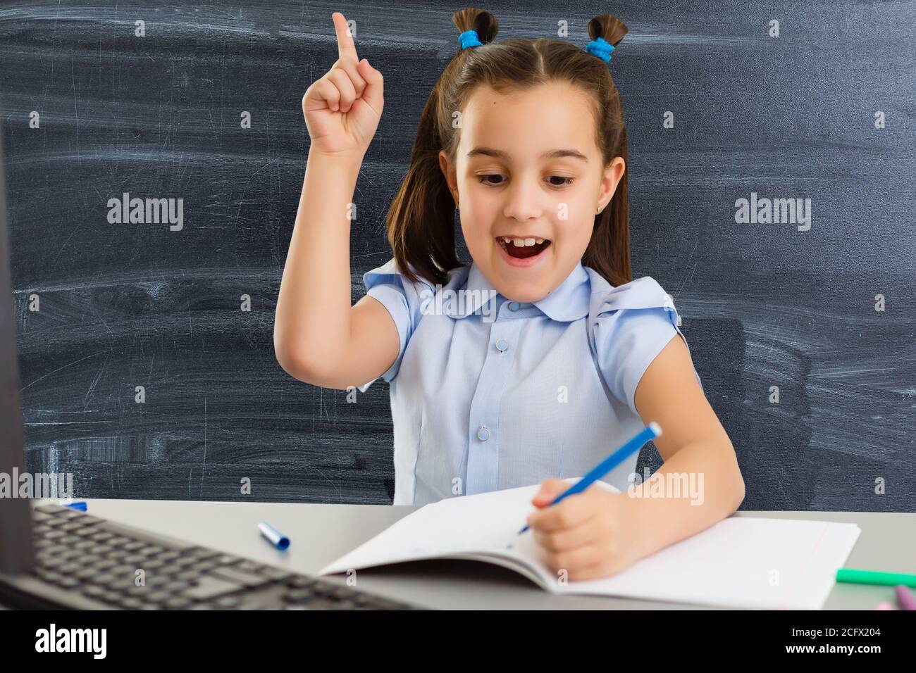 Learning European language. Smart child girl Stock Photo - Alamy