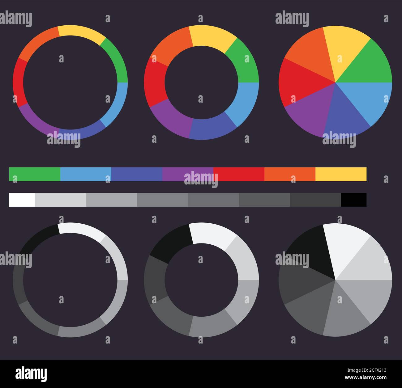 Set of color gradients. Color circle. Vector element for your design ...