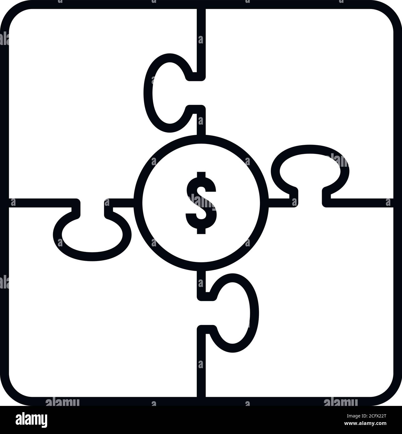 Crowdfunding puzzle icon. Outline crowdfunding puzzle vector icon for ...