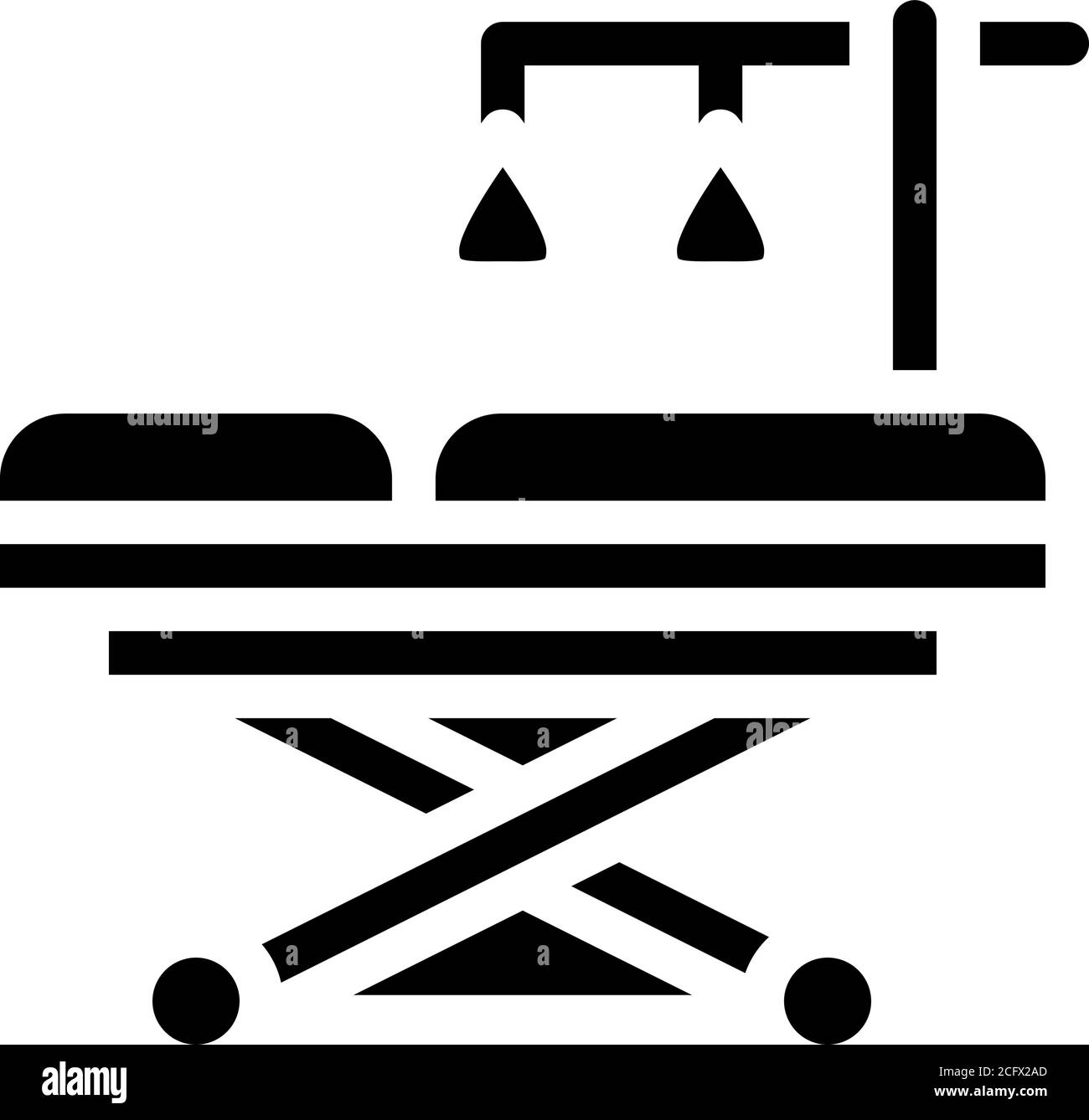 stretcher medical tool for patient transportation glyph icon vector ...