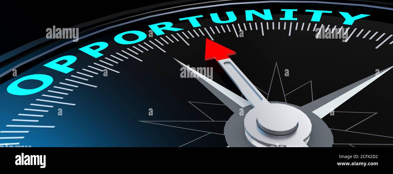Compass needle pointing word opportunity hi-res stock photography and ...